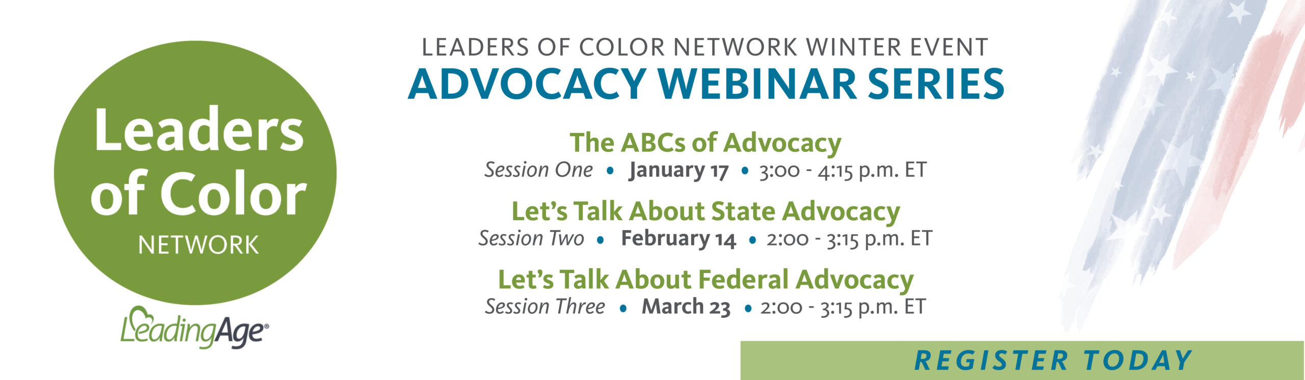 Leaders of Color Network Advocacy Webinar Series - LeadingAge